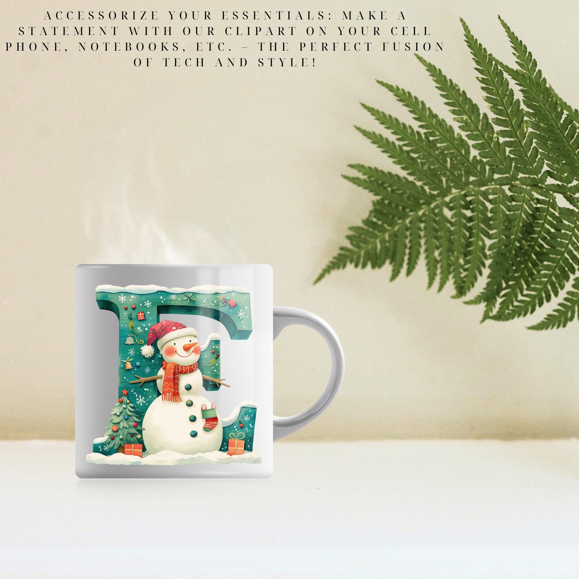 Christmas Alphabet Letter E Clipart, SINGLE IMAGE Adorable Snowman ...