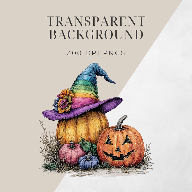 Rainbow Colors Halloween Clipart, Bright Colorful Pumpkin Graphics,fall ...