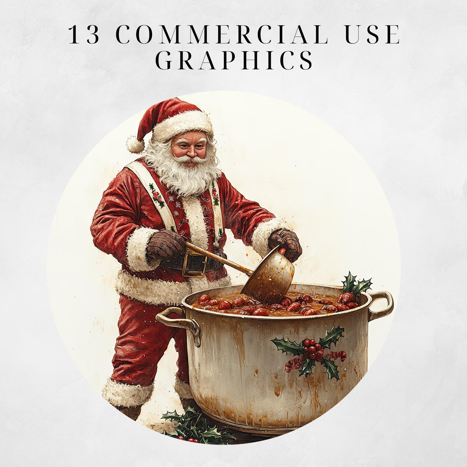 Cajun Santa Clipart, Southern Holiday Lousiana Crawfish Gumbo Beignets ...