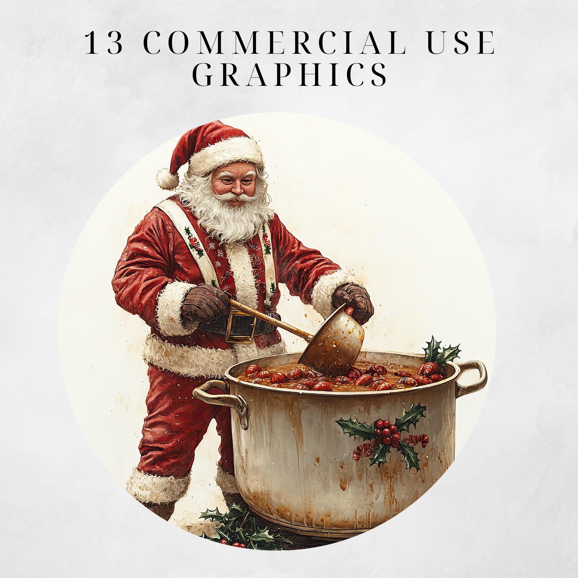 Cajun Santa Clipart, Southern Holiday Lousiana Crawfish Gumbo Beignets ...