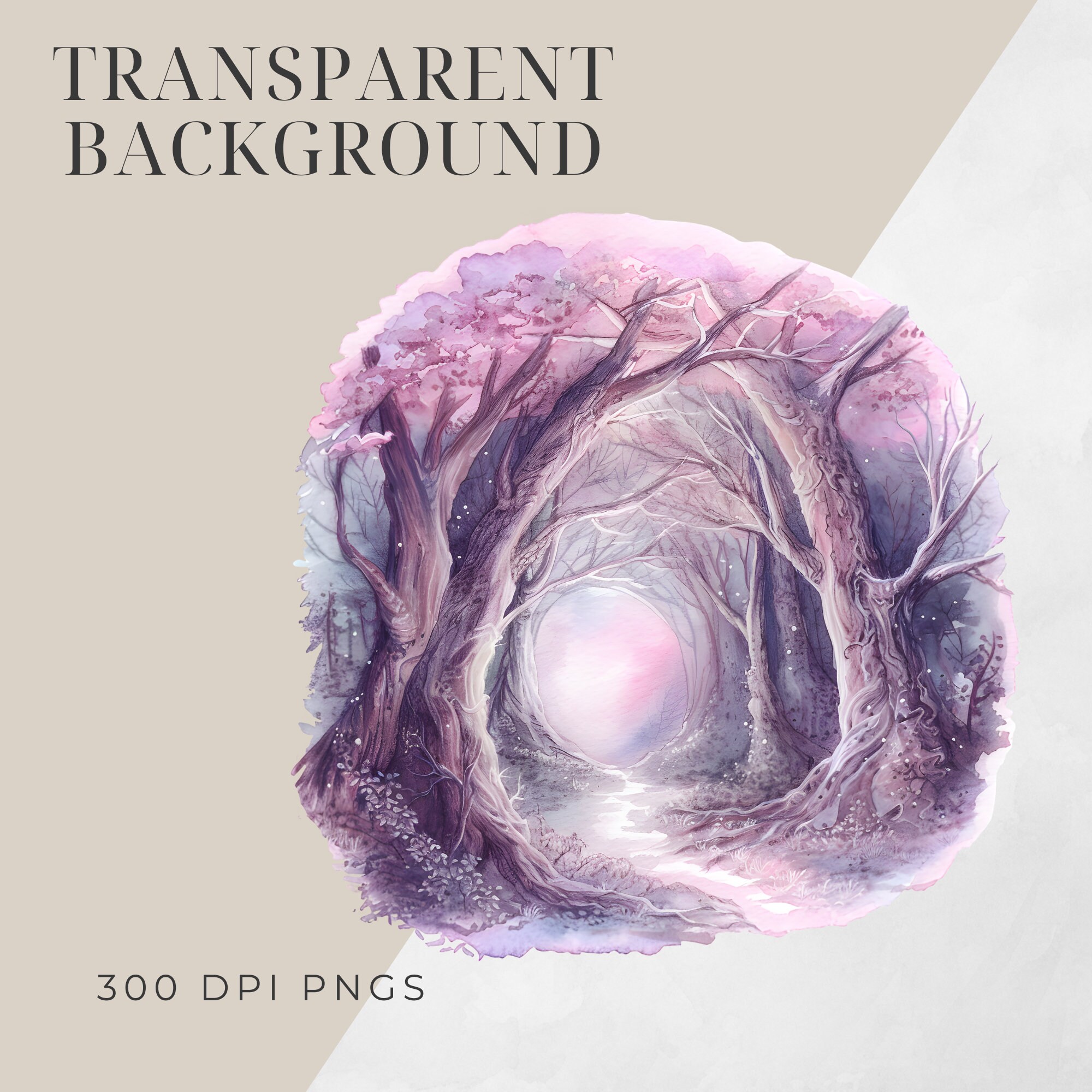 Magic Forest Portal Clipart, Watercolor Mystical Realm Png, Fantasy ...
