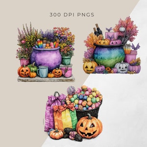 Rainbow Colors Halloween Clipart, Bright Colorful Pumpkin Graphics,fall ...