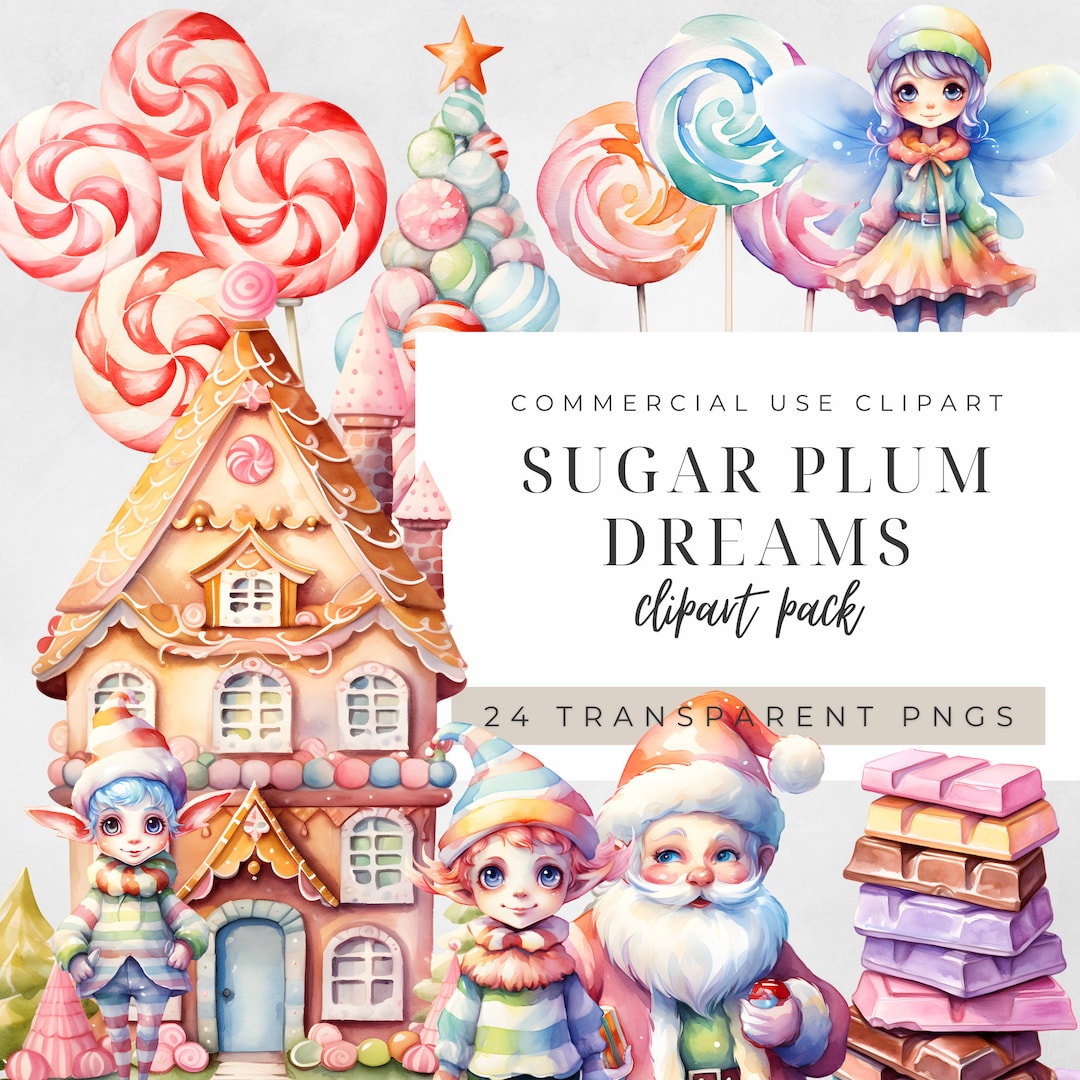 Christmas Candyland Clipart, Pastel Holiday Candy Theme Decor, Elf ...