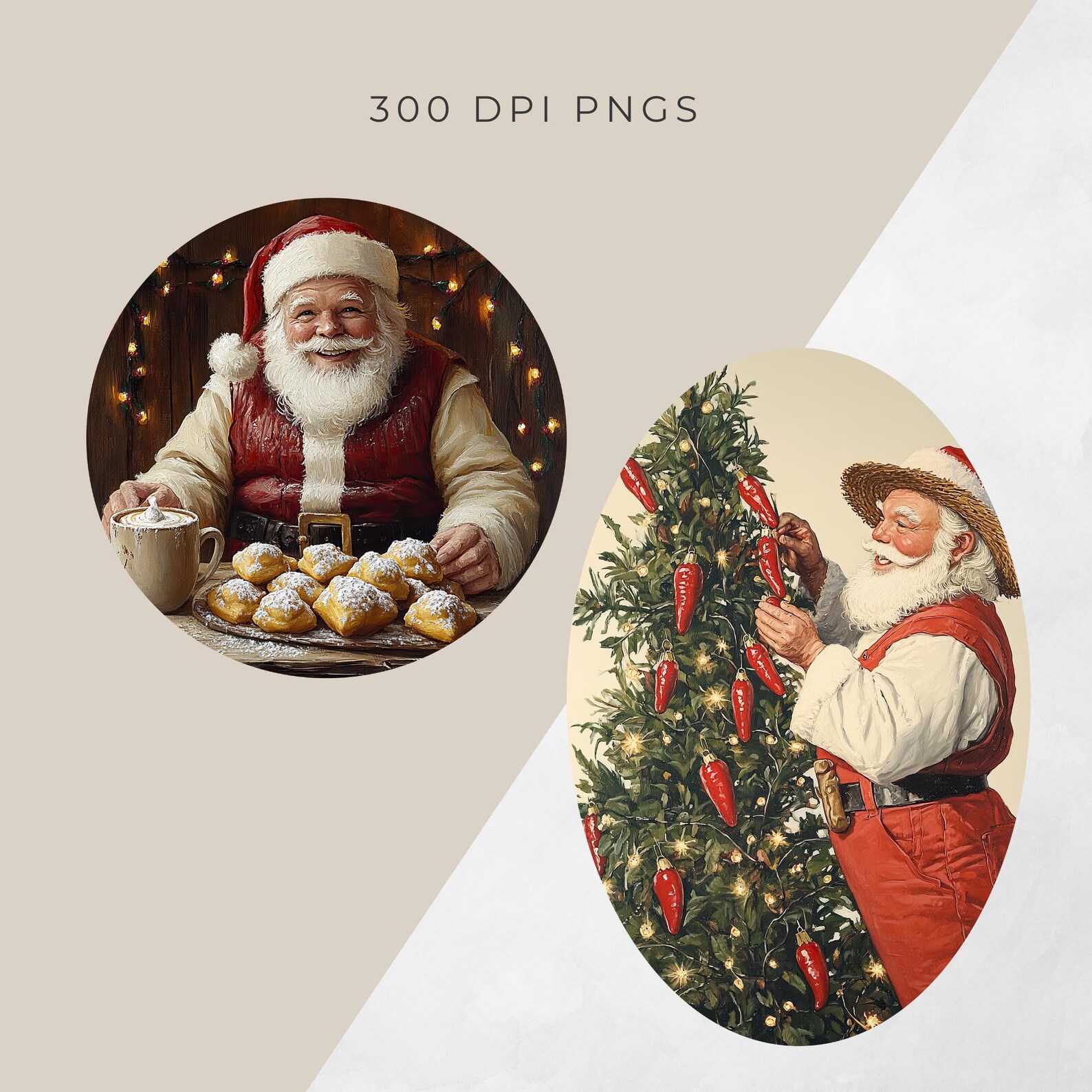 Cajun Santa Clipart, Southern Holiday Lousiana Crawfish Gumbo Beignets ...