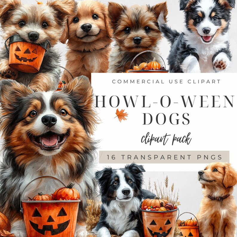 Dog Halloween Bucket PNG Clipart, Autumn Pumpkin Puppies Graphics, Fall ...