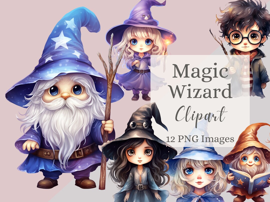 Magic Wizard Clipart,cute Magical Halloween Kids Transparent Png ...