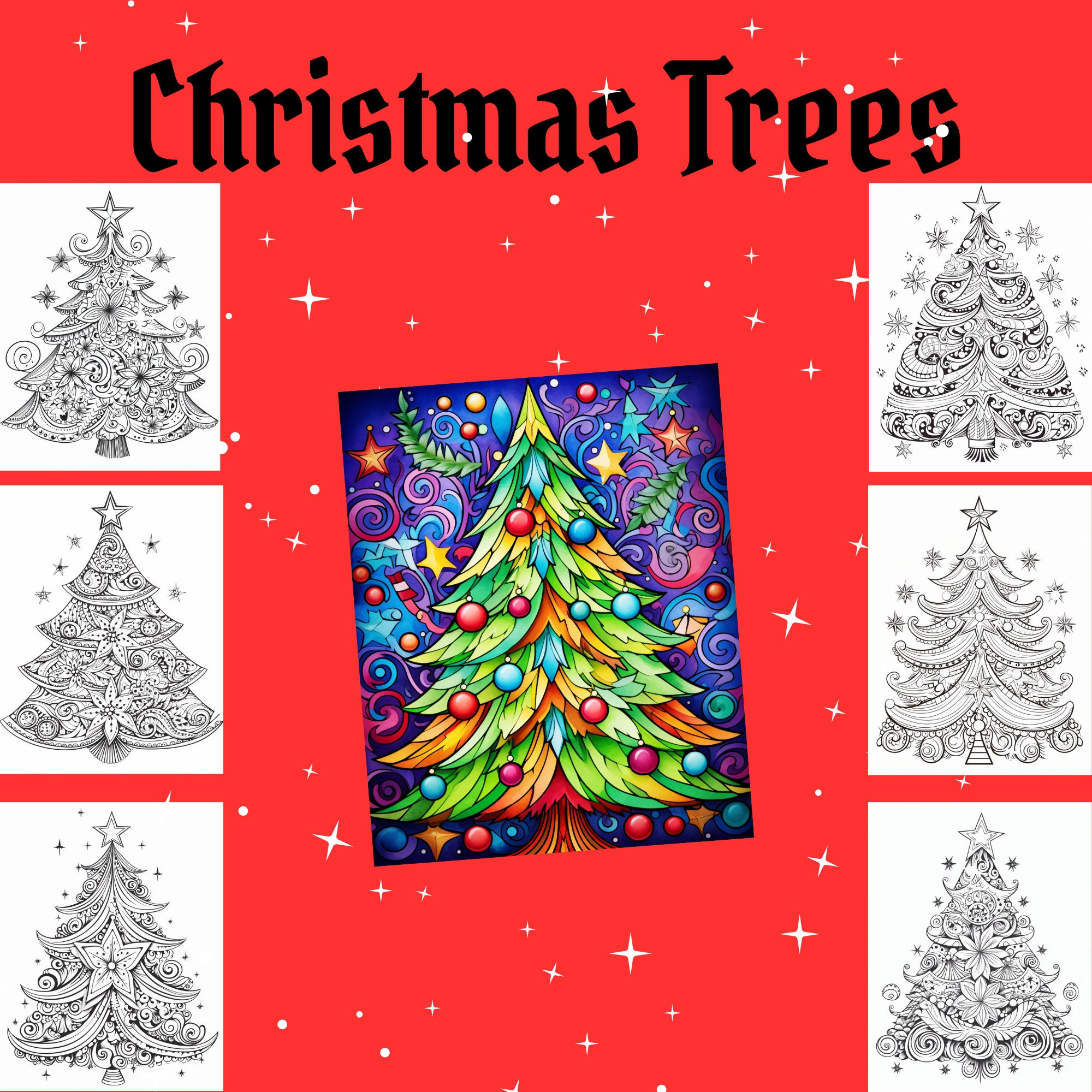 Mandala Inspired Christmas Coloring Page Ornaments, Trees, Wreaths ...