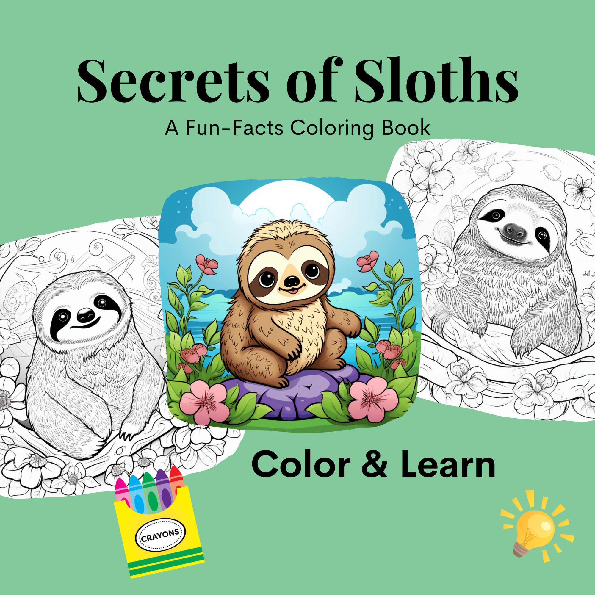 Secrets of Sloths Fun Facts Coloring Book Printable Coloring - Etsy