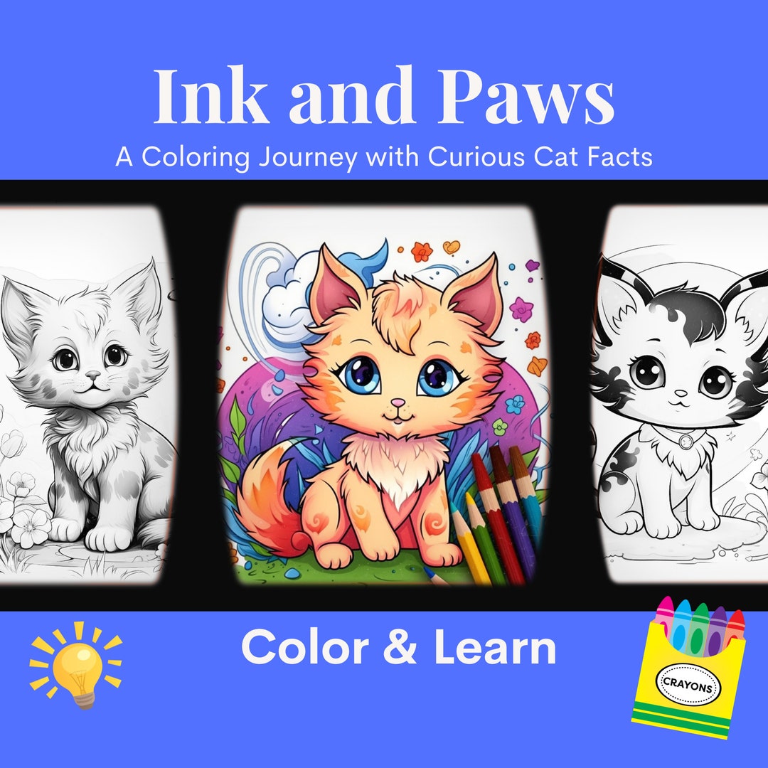 Ink & Paws Kitten and Cat Printable Coloring Pages Kids Coloring Book ...