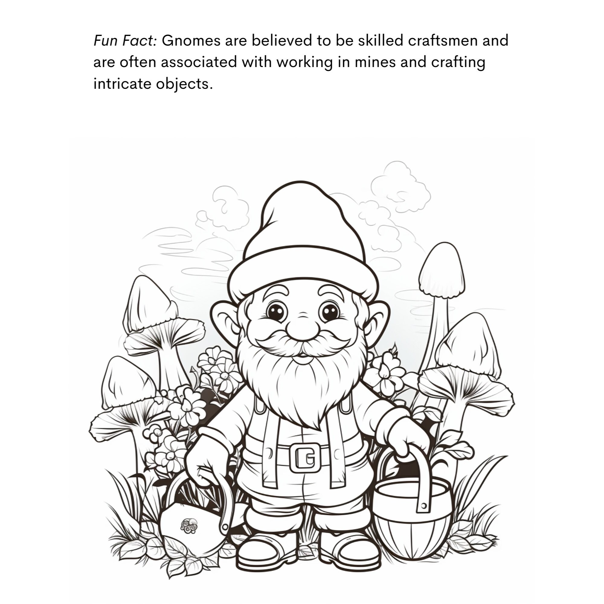 Gnomeville Coloring Pages Colorful Folklore of Garden Gnomes Coloring ...