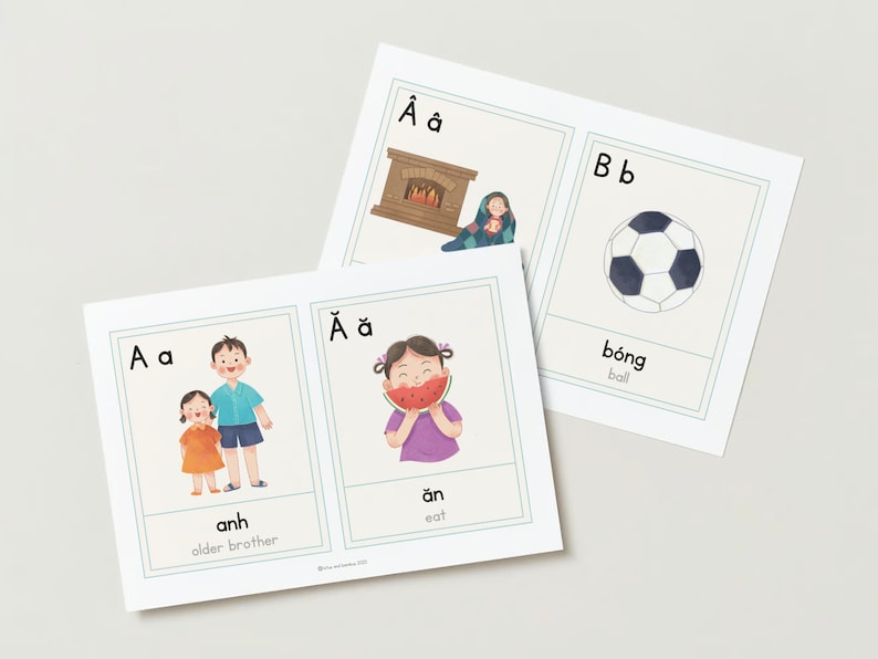 ABC Flashcard (vietnamese - English) - Etsy