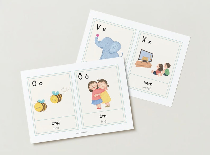 ABC Flashcard (vietnamese - English) - Etsy
