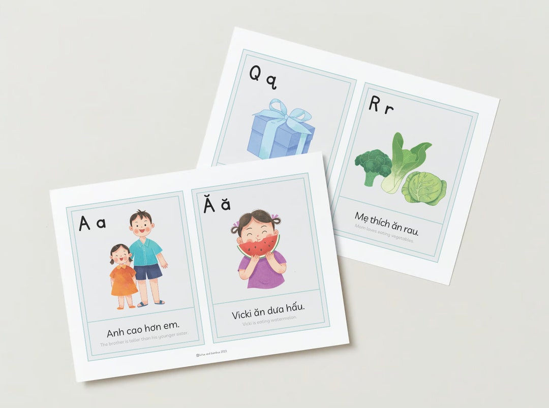 ABC Vietnamese Flashcard_reading Simple Sentences (tập đọc Câu) - Etsy