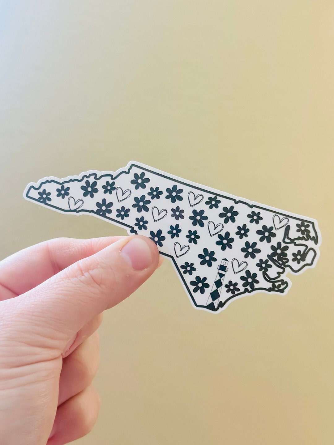 North Carolina Black & White Retro Cape Lookout Lighthouse State ...