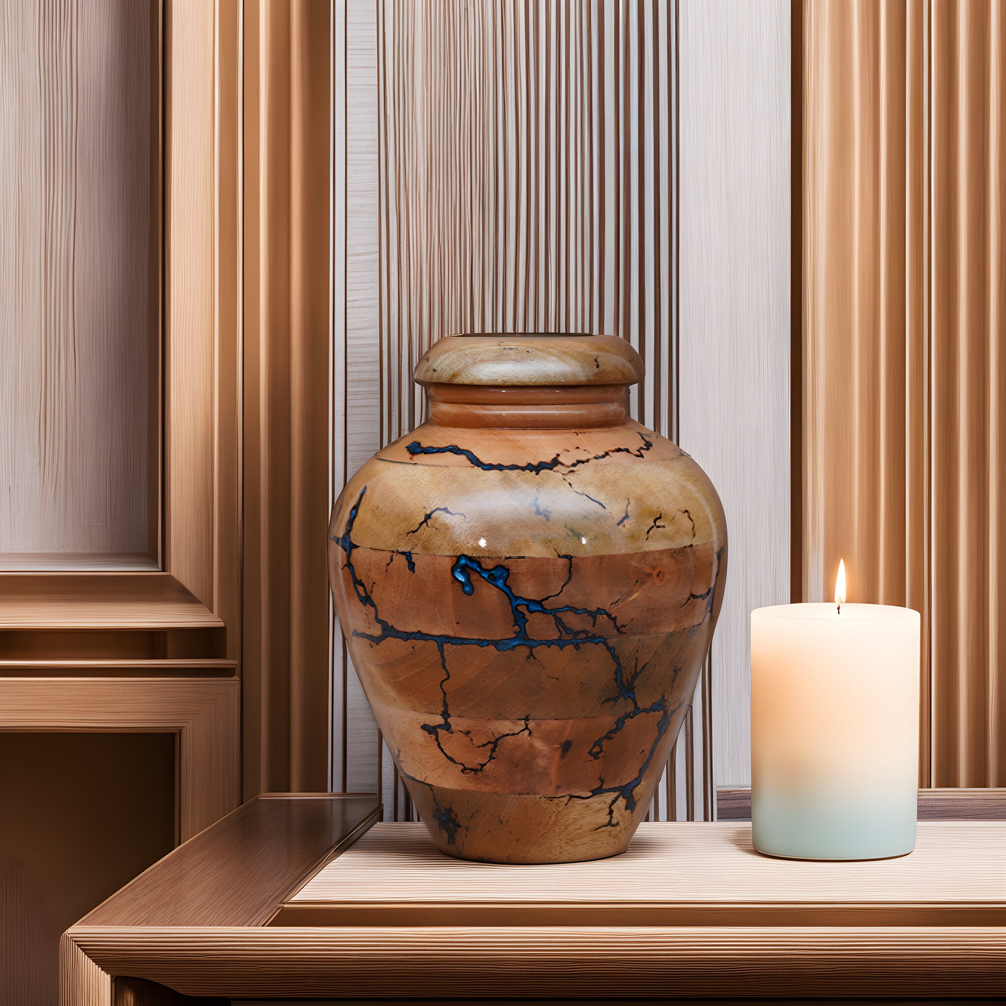 Best Urn for Human Ashes Large Wooden Urn for Cremation Adult Urn Box ...
