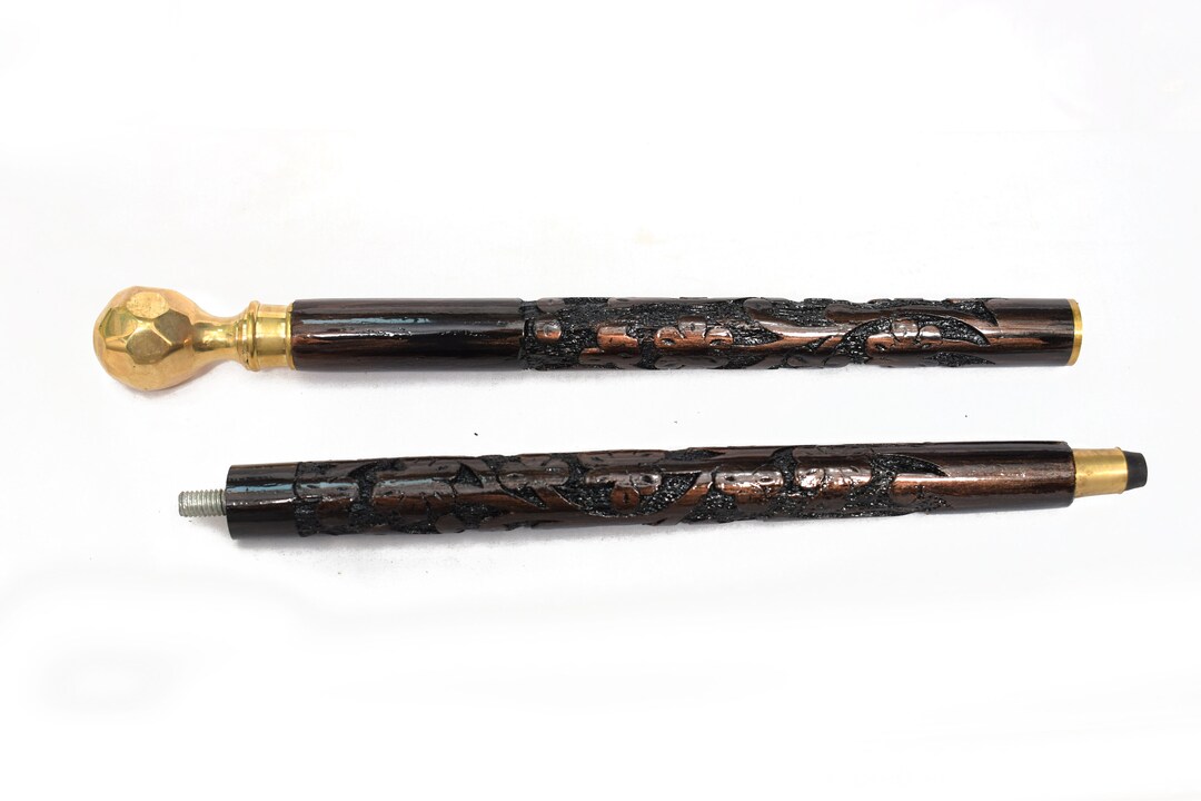 Fractal Burning Epoxy Wooden Walking Stick Hiking Staff Wooden Shaft ...