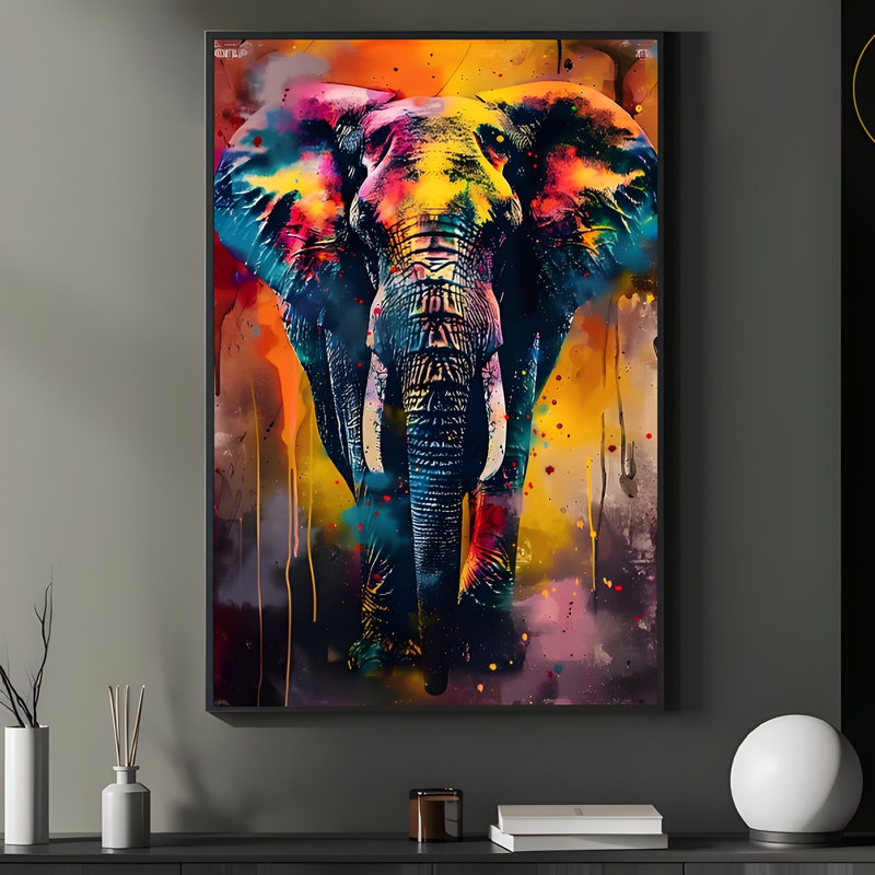 Large Elephant Painting - Etsy