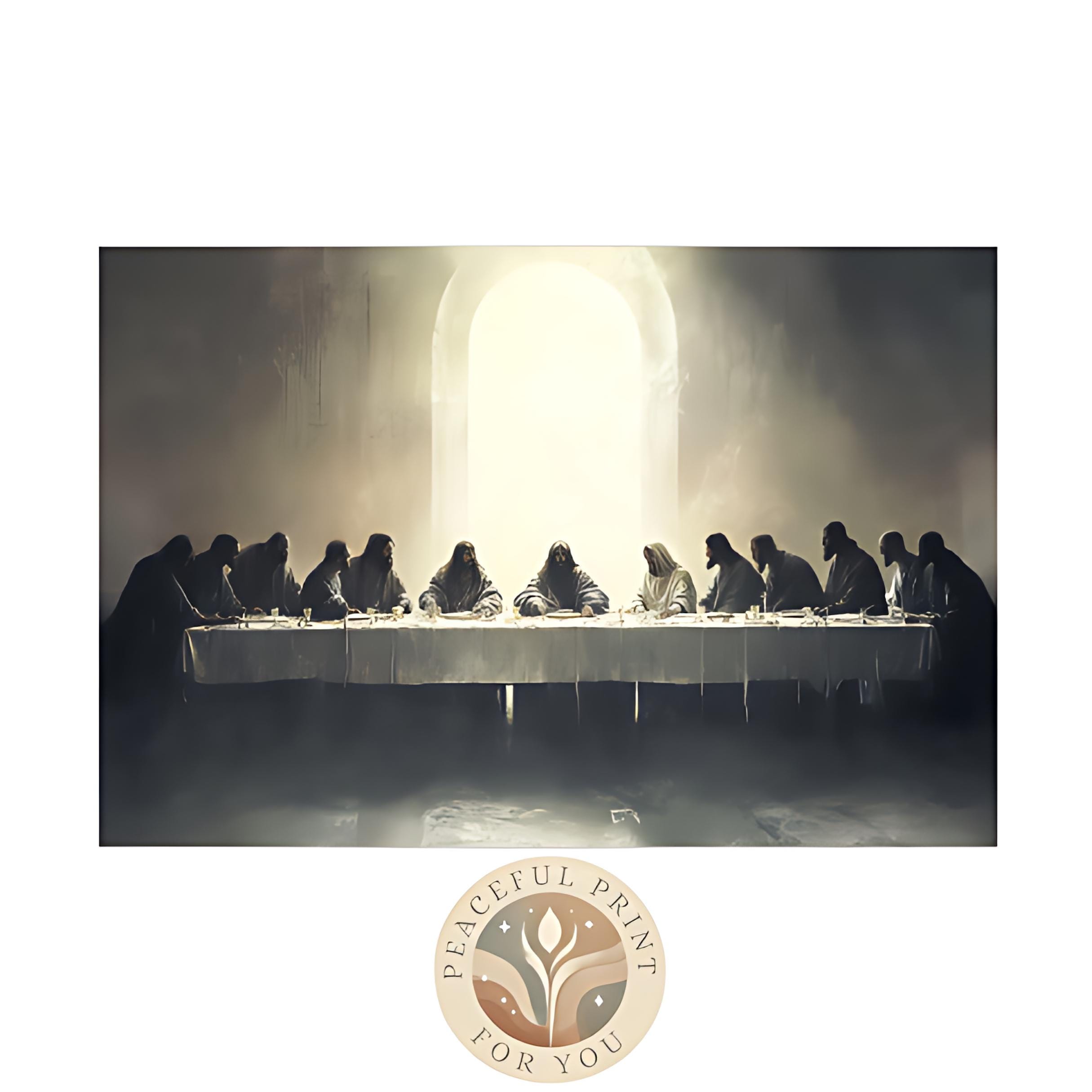 The Last Supper Minimalist Beige Abstract Print, Canvas Print Da Vinci ...
