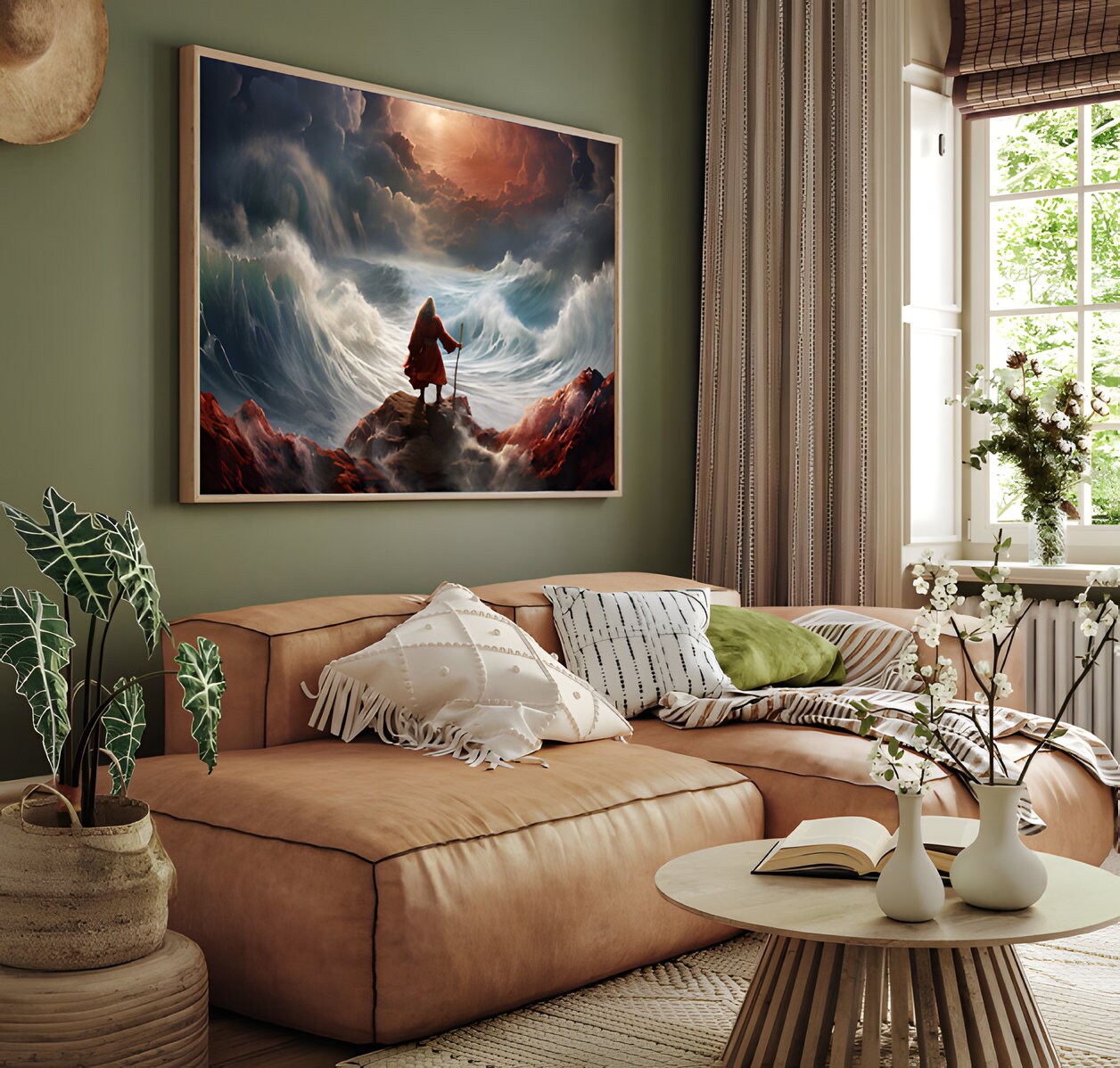 Moses Print Art, Moses Parting the Red Sea DIGITAL DOWNLOAD Moses Bible ...