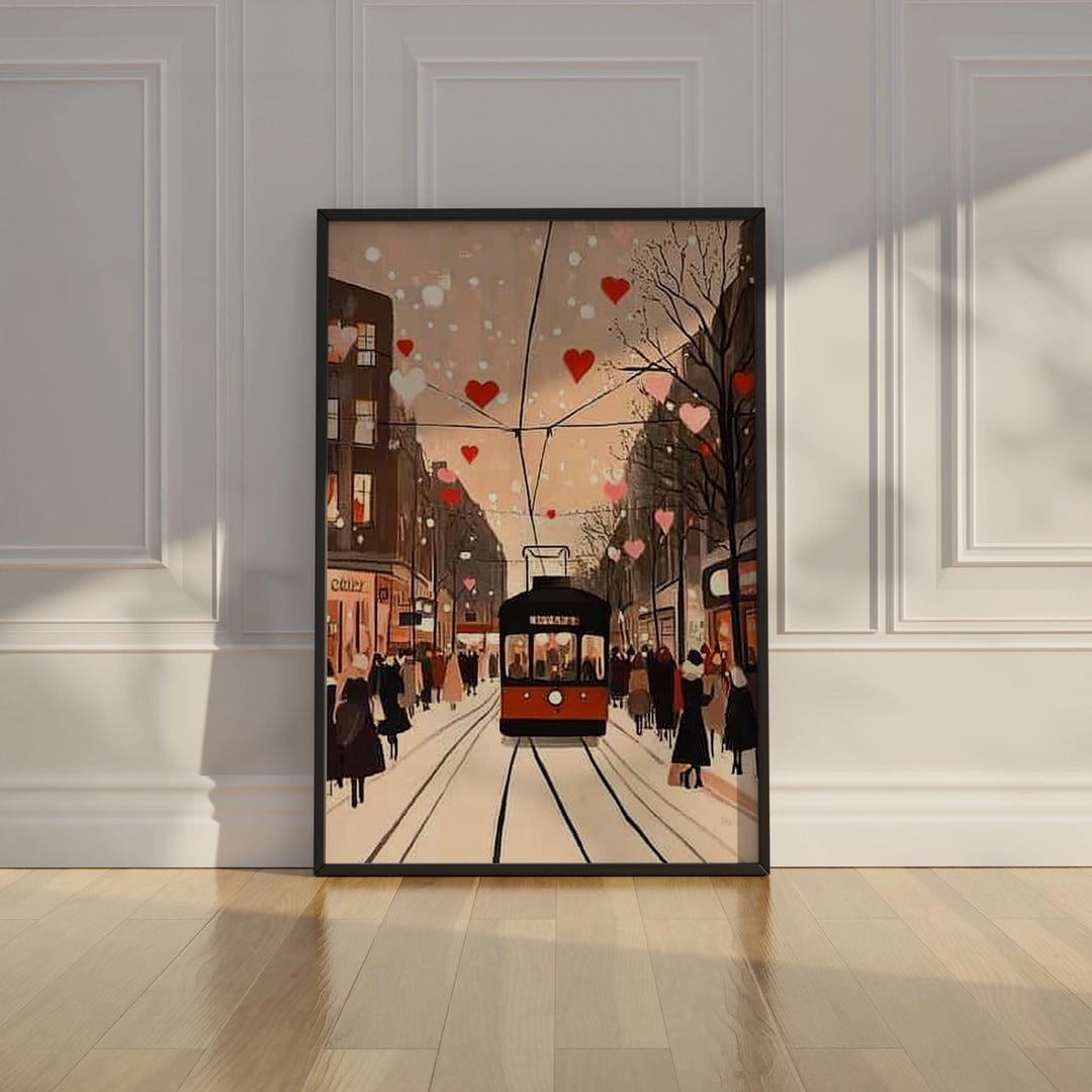 Retro Valentines Day Wall Art, Cute Valentines Day Canvas Art ...