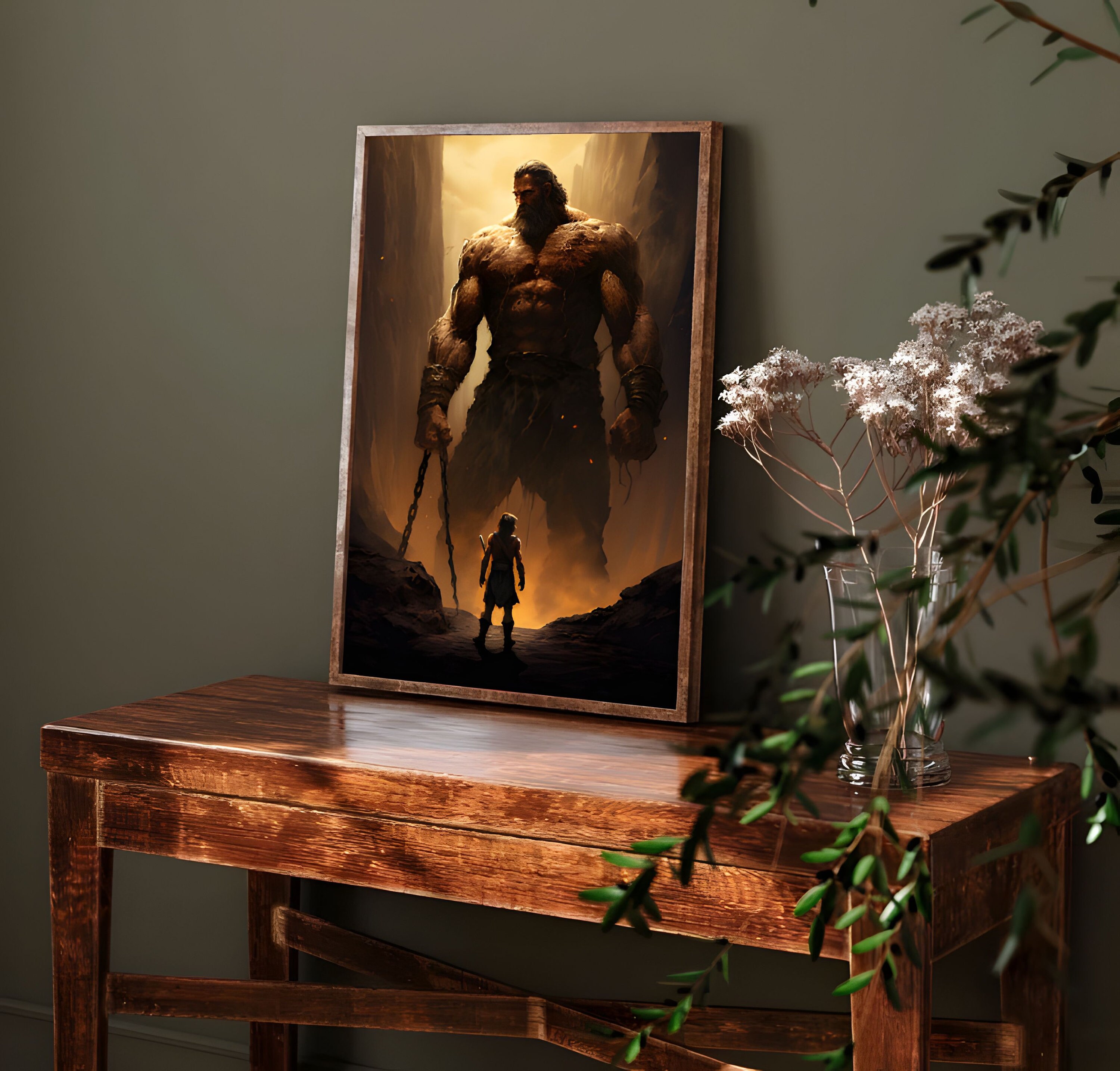 David Vs Goliath Posters Bible Art Modern Bible Poster Home Decor Wall ...