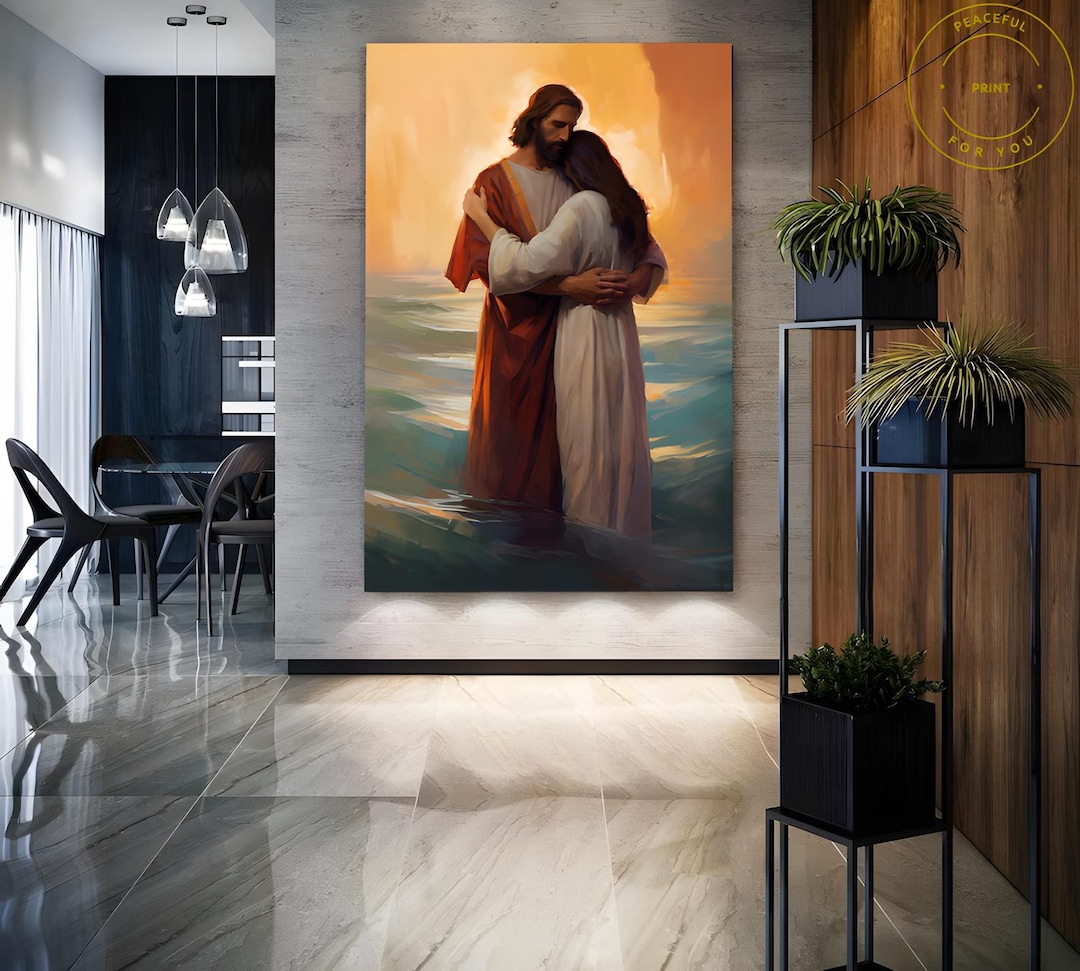 Healing Embrace, Jesus Hugging Girl, Jesus and Woman Art, Christian ...