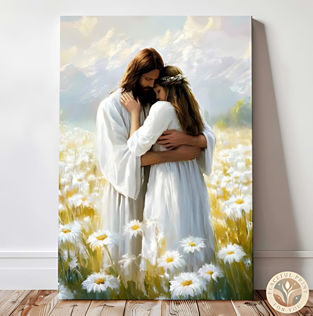 Healing Embrace, Jesus Hugging Girl, Jesus and Woman Art, Christian ...