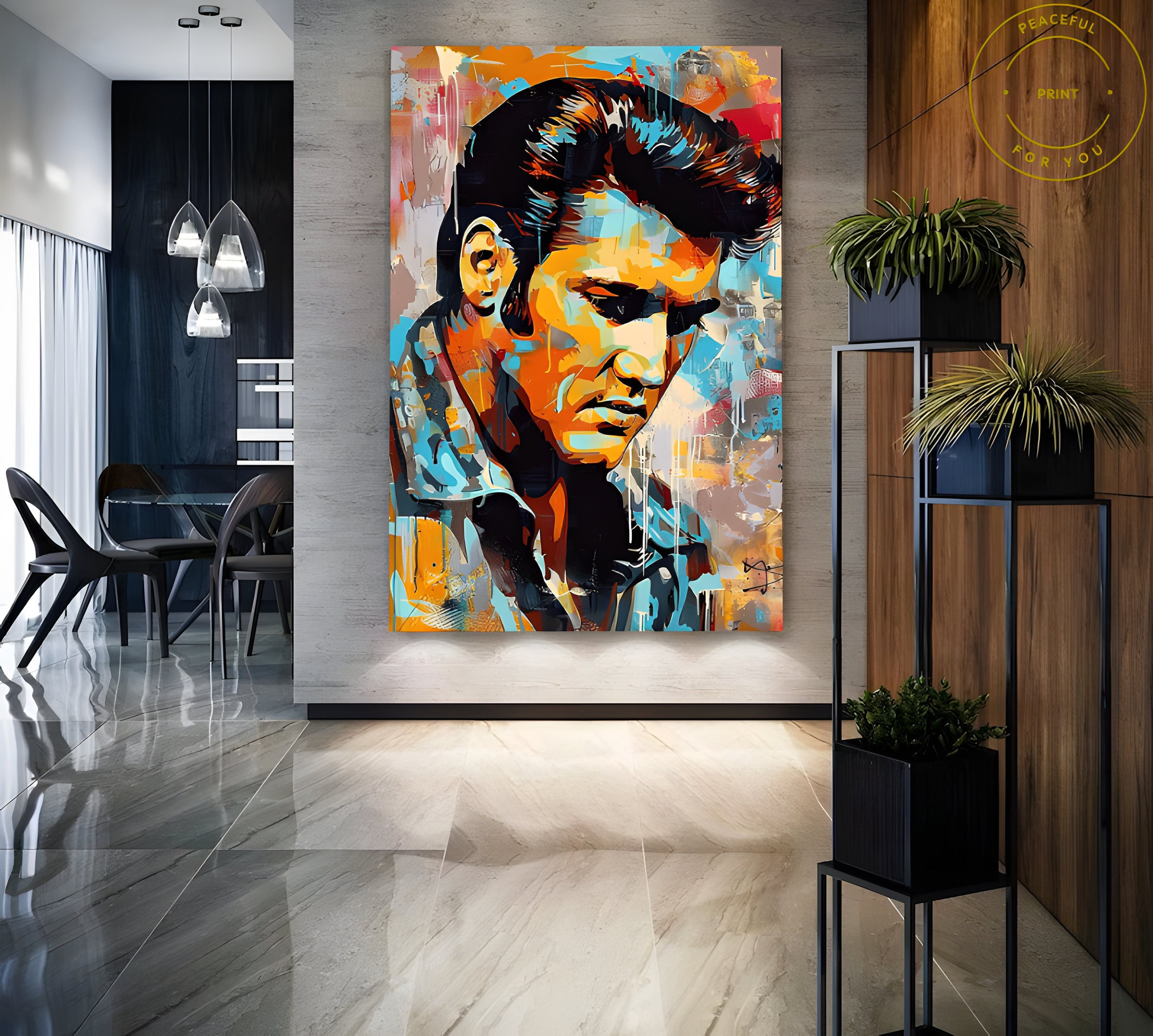 Elvis Presley Pop Art Canvas Wall Art, Gifts for Music Lovers Home ...