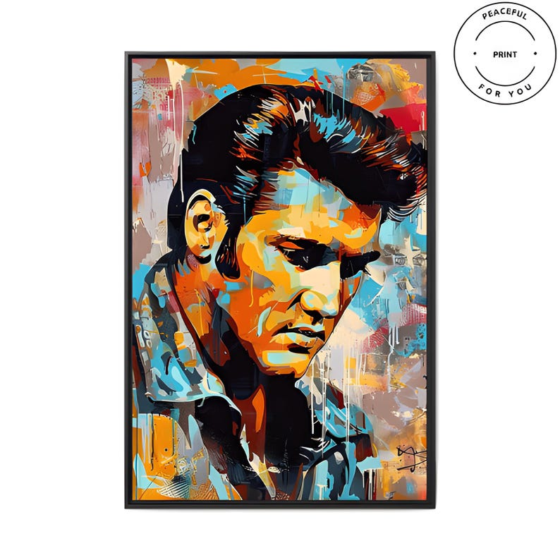 Elvis Presley Pop Art Canvas Wall Art, Gifts for Music Lovers Home ...