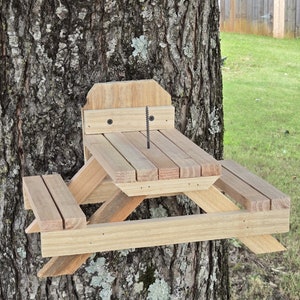 Cedar Wooden Squirrel/bird Feeder Picnic Table 10 X 5.5" - Etsy