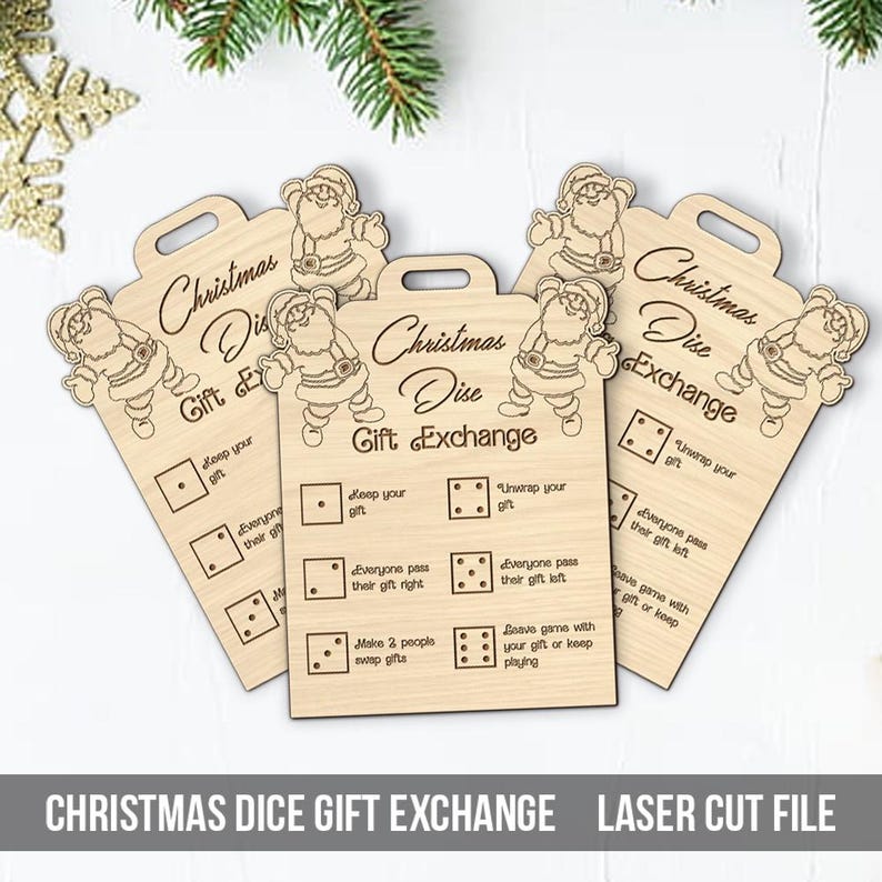 Christmas Dice Gift Exchange Game SVG File, Laser Christmas Gifts ...