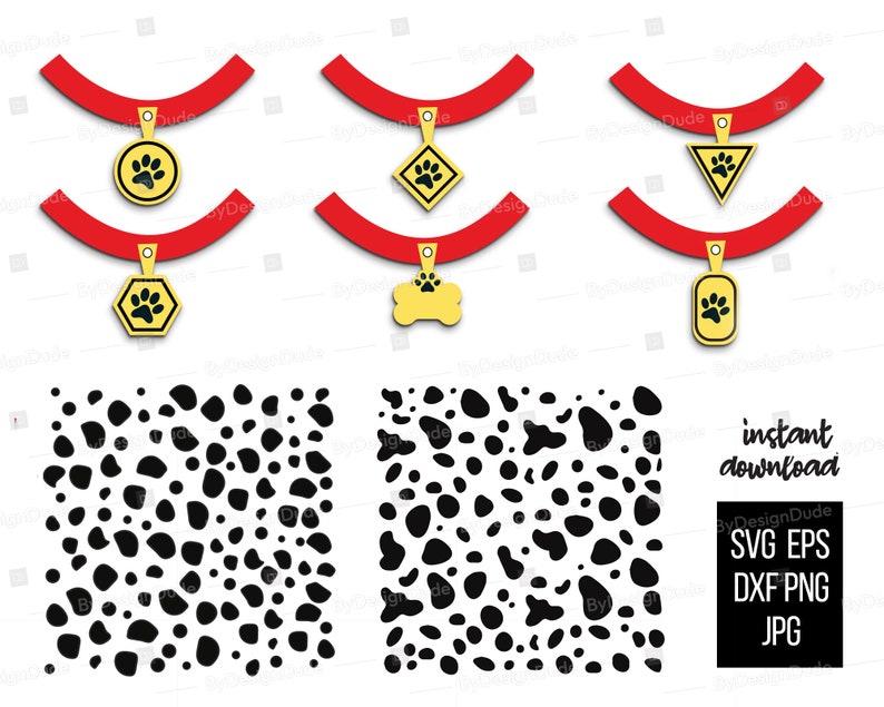 Dalmatian Spot Pattern SVG: Dog Collar Design (digital Download) - Etsy
