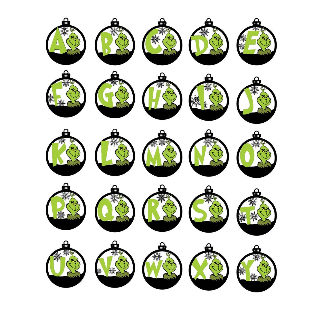 Grinchmas Alphabet Christmas Laser Cutfiles Svg, Merry Grinchmas ...