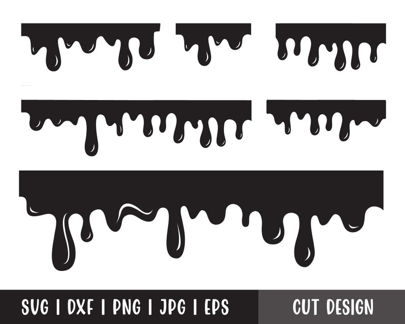 Dripping SVG, Dripping Borders SVG Bundle, Instant Download, Dripping ...