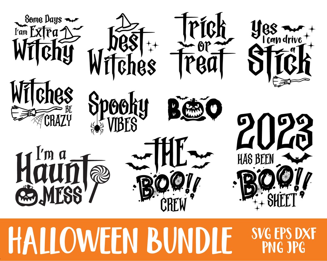 Halloween SVG Bundle, Halloween Horror SVG, Boo SVG, Witch Svg, Spooky ...
