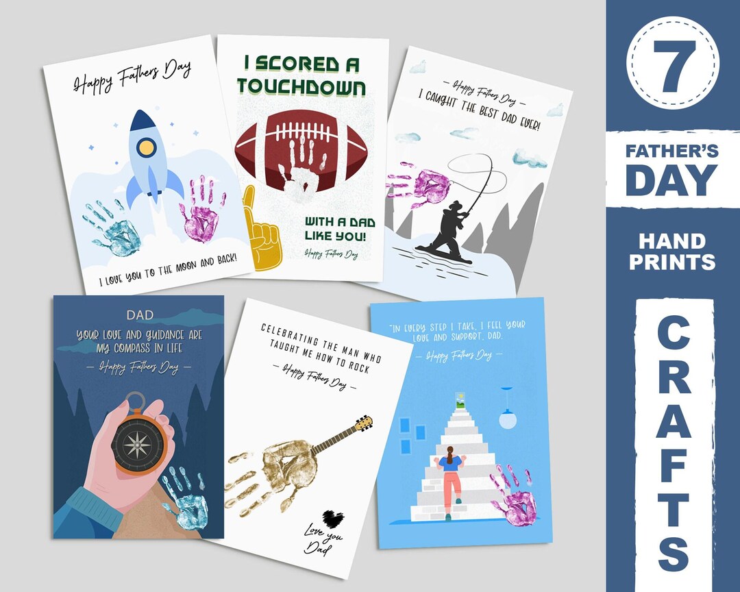 Father's Day Handprint Art Printable, Gift for Dad Toddler Craft ...