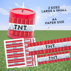 Minecraft Printable TNT Wrapper, DIY Gift Kids Birthday Playground ...
