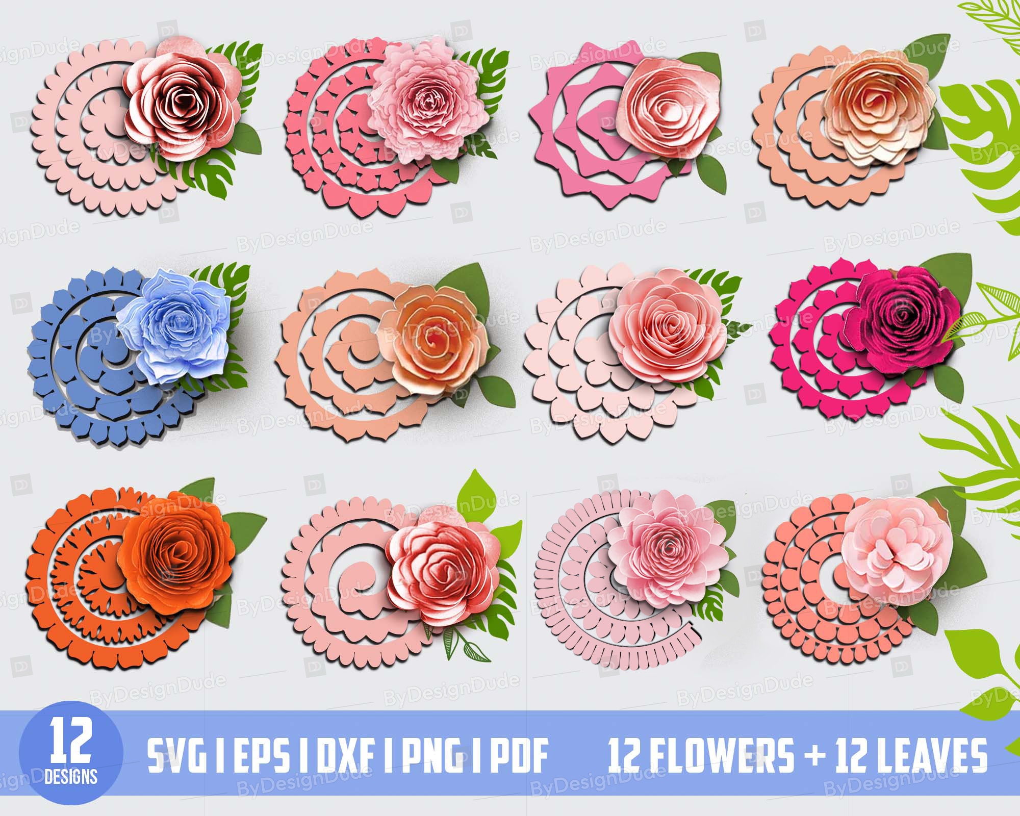 Plantilla De Flores En Capas Para Imprimir