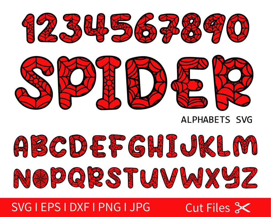 Spider Alphabet SVG, Spider Font SVG, Spider Font,spider Web Font ...