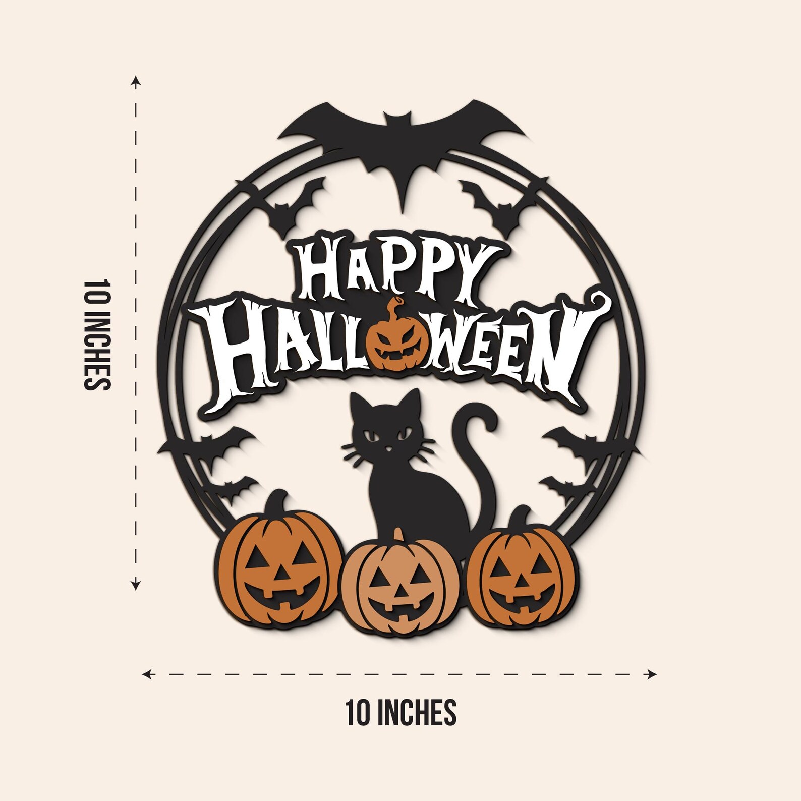 Spooky Halloween Door Laser Cut File, Pumpkin Door Hanger SVG, Door ...