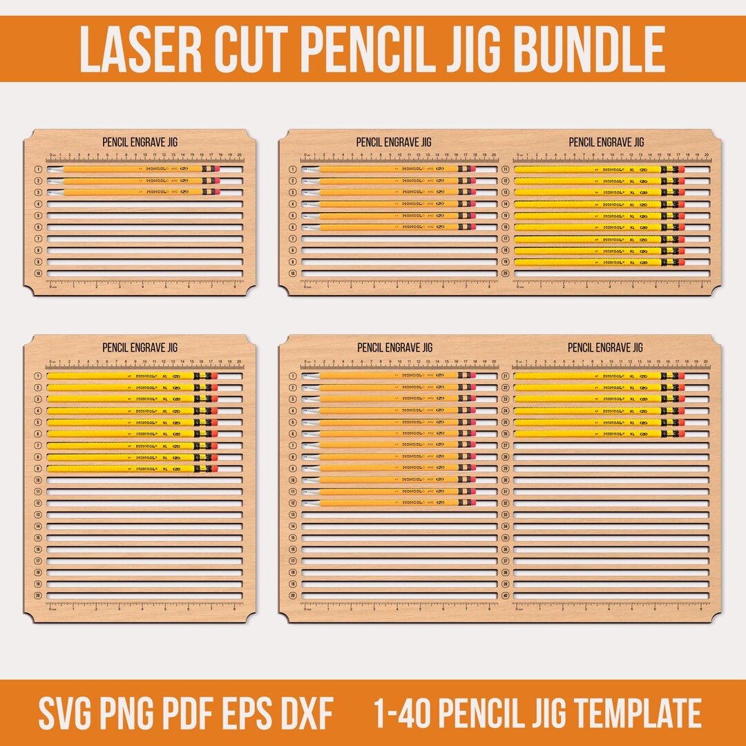 Pencil Jig Svg, Laser Ready Pencil Jig Template, Pencil Jig Dxf, Pencil ...