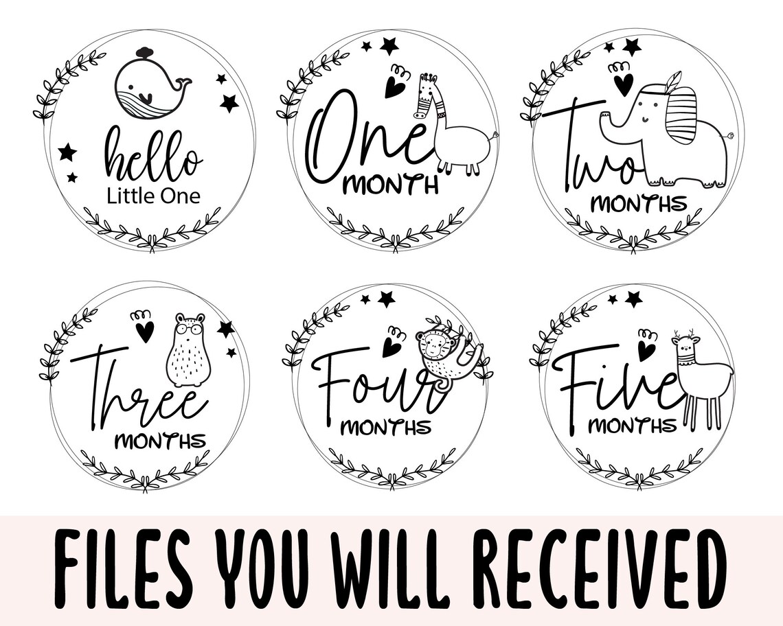 Baby Monthly Milestone Svg Bundle , Baby Monthly Milestone Rounds SVG ...