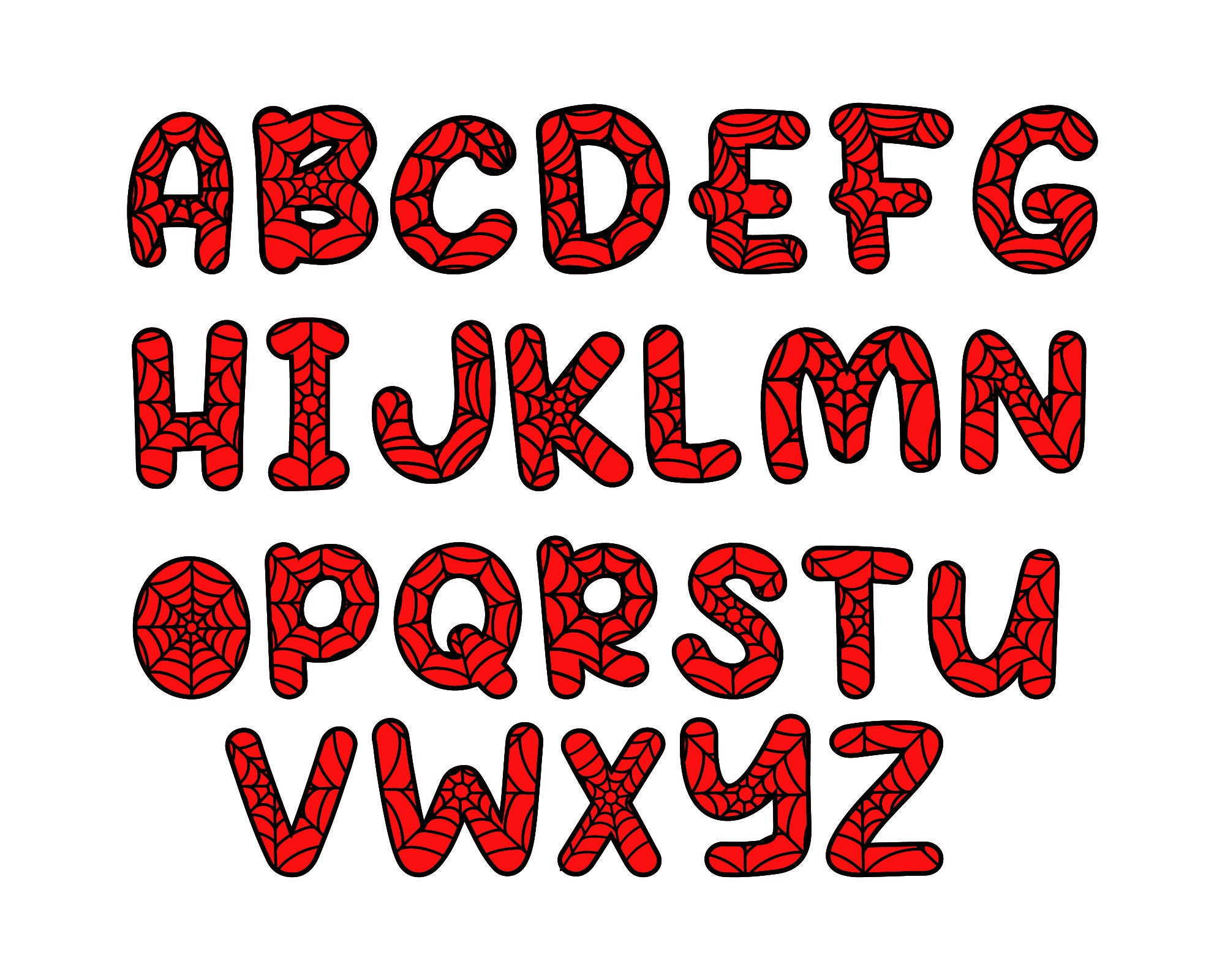 Spider Alphabet SVG, Spider Font SVG, Spider Font,spider Web Font ...