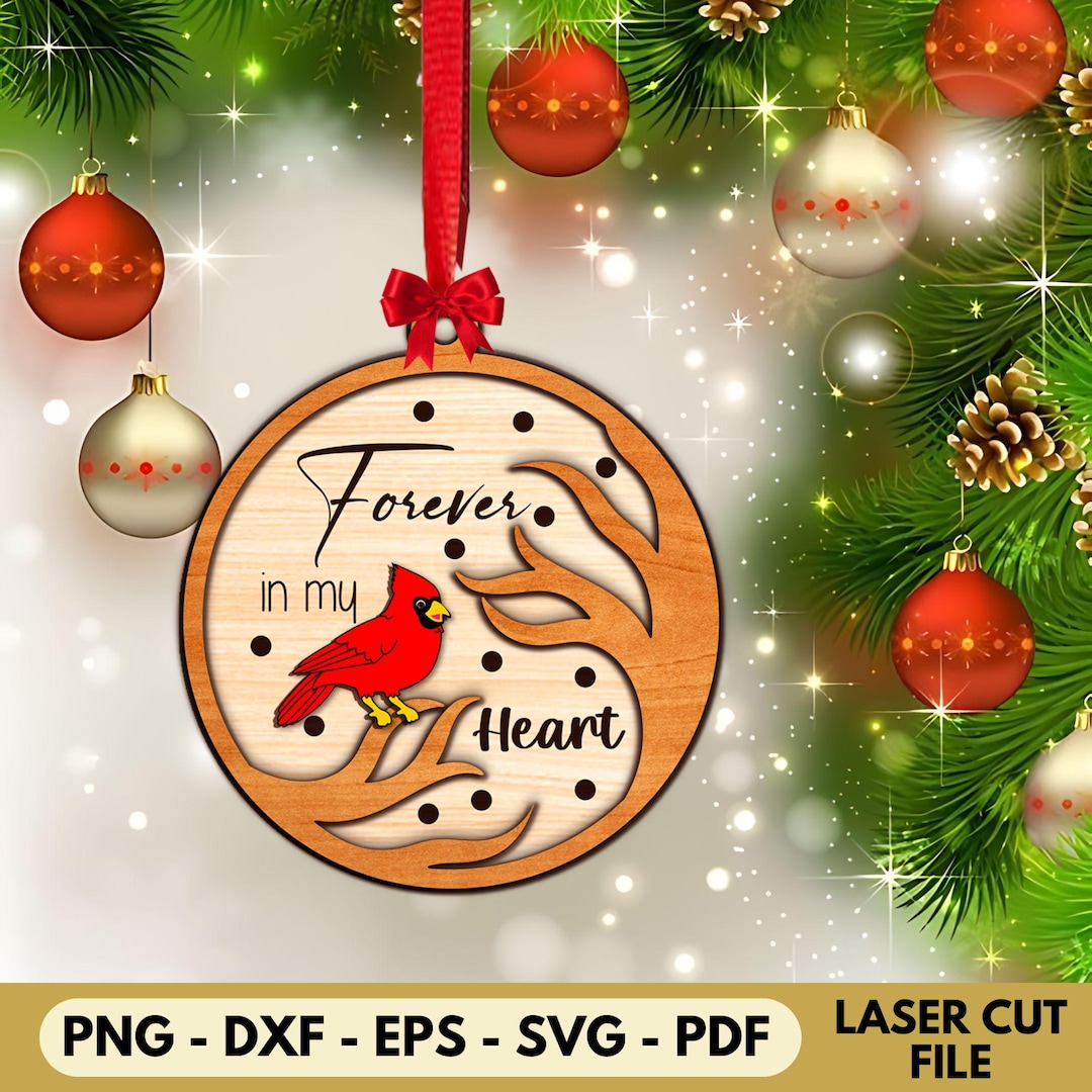 Cardinal Christmas Ornament Laser Cut File, Christmas Ornament Svg ...