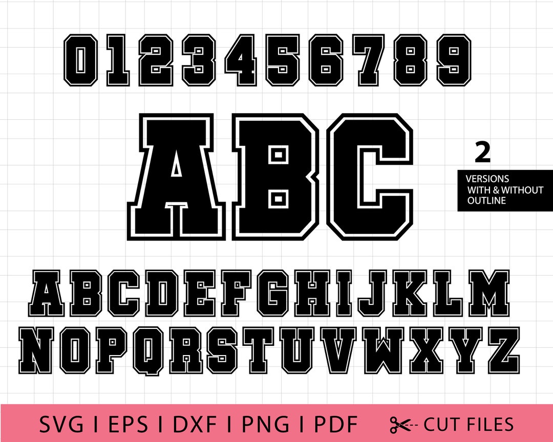 Varsity Font Alphabet SVG, Varsity Letters Svg, Jersey Font Svg ...
