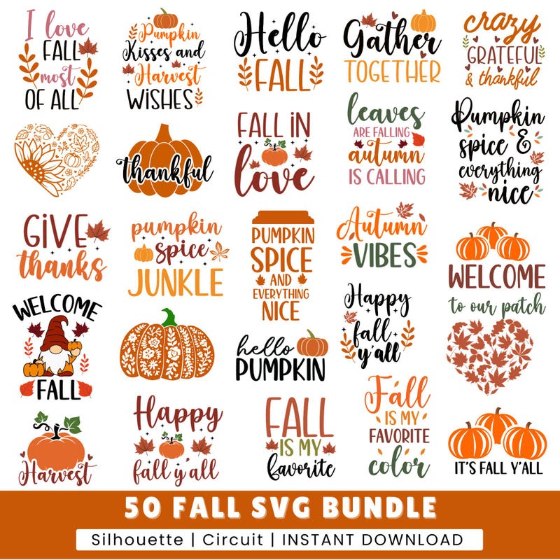 Hello Fall Clipart - Etsy
