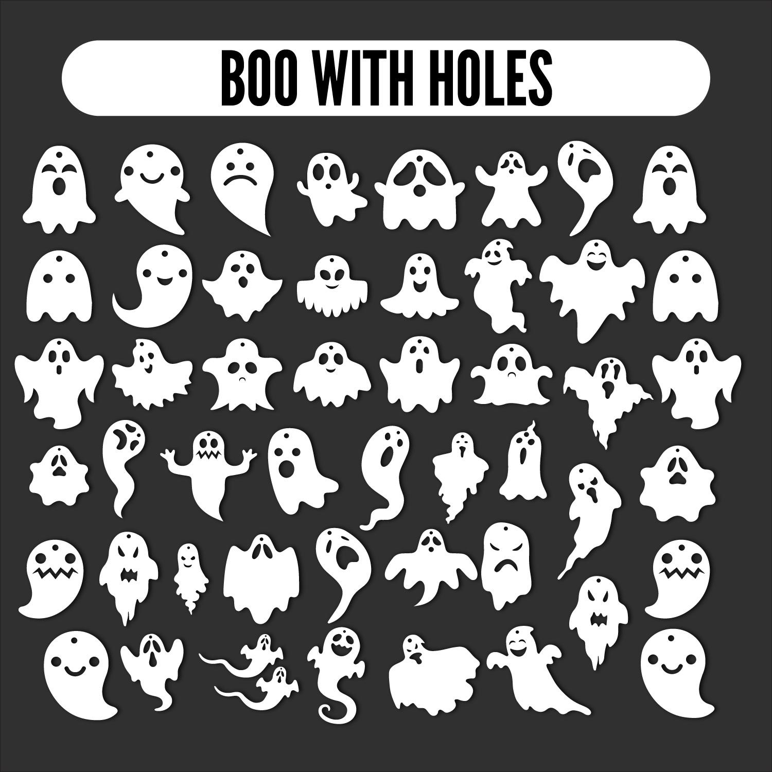 Halloween Ghosts Boo Lasercut Keychain Bundle, 100 Hanging Ghosts Files ...