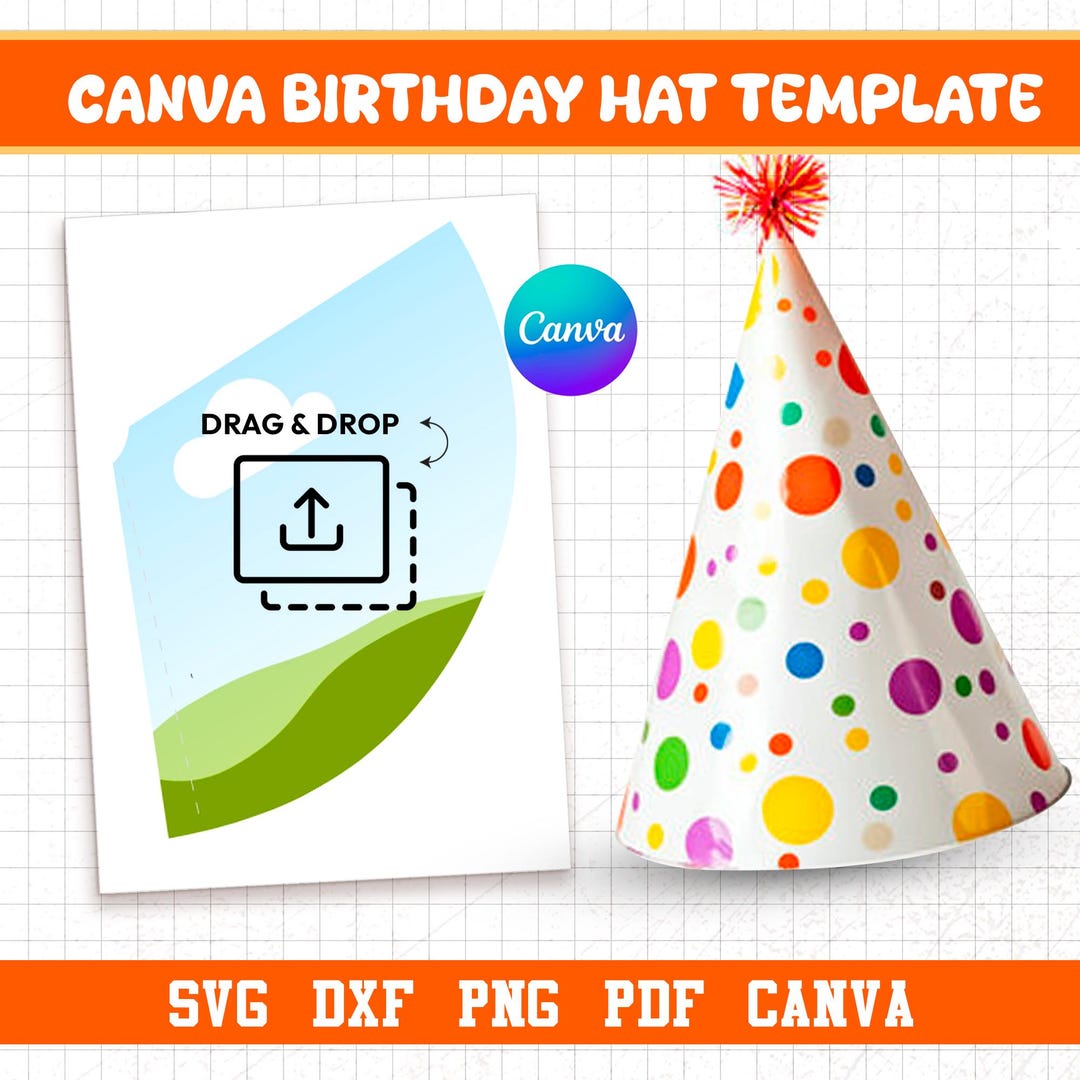 Party Hat Template, Party Hat Svg, Birthday Hat Template, Paper Hat ...