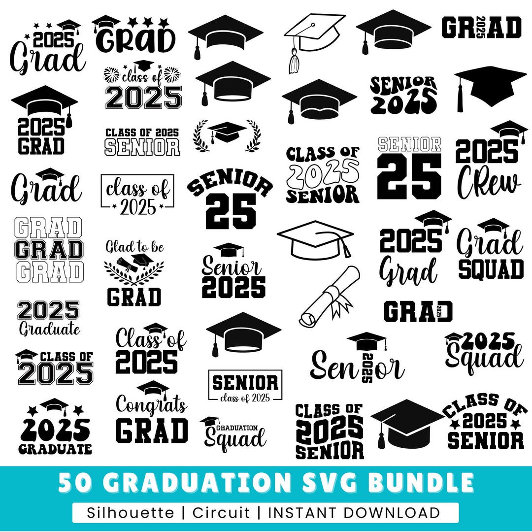 50 Graduation Svg Bundle, Graduate Svg, Congrats Grad Svg, Class of Svg ...