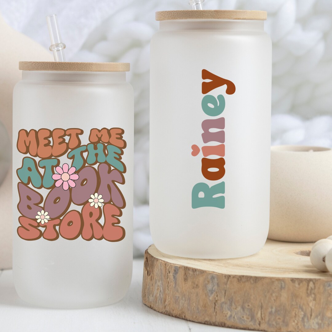 Book Lover Iced Coffee Cup With Lid and Straw, Book Club Gift Glass Cup ...